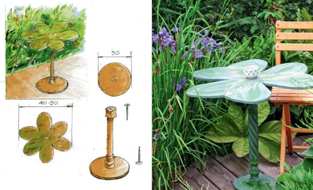 How To Make a "Flower" Table For The Garden