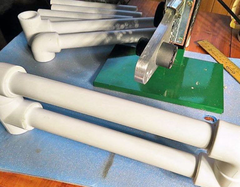 Folding Stool Made Of Board And Polypropylene Pipes