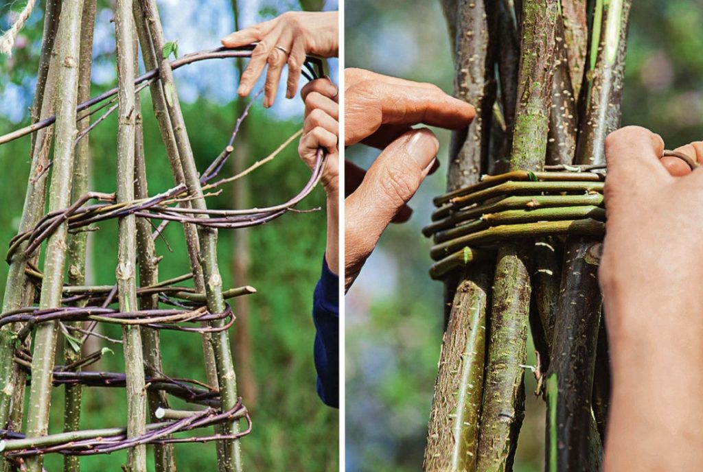 Weaving From Twigs: Garden Planters And An Obelisk With Your Own Hands