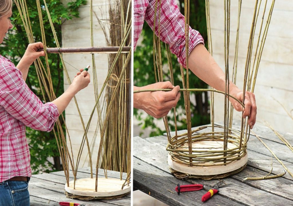 Weaving From Twigs: Garden Planters And An Obelisk With Your Own Hands